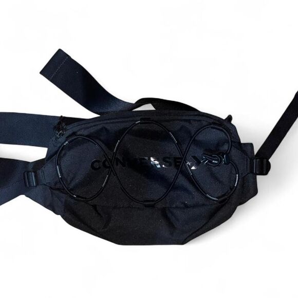 Converse | Bags | Converse Mens Black Belt Bag Fanny Pack With Bungee ...